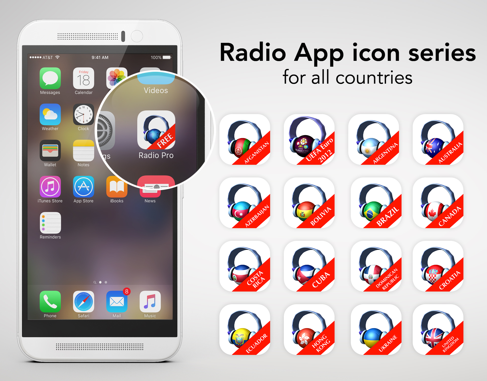 Radio App icon series | CleverCrayon Design Studio